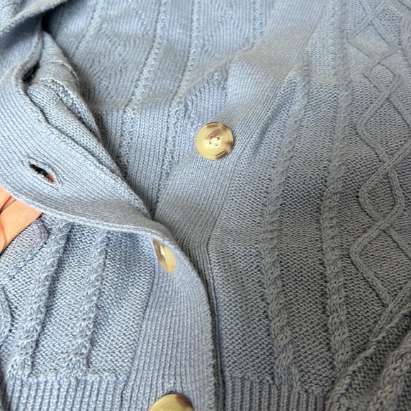 Source Unknown | Sweaters | Light Blue Cable Knit Cardigan | Poshmark